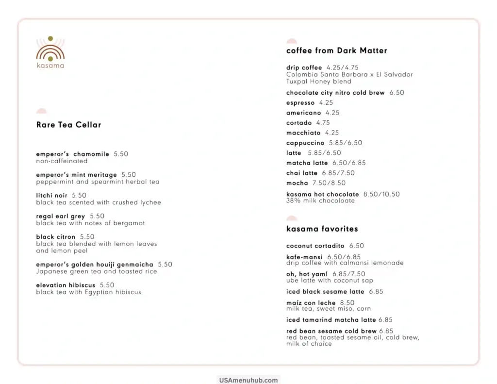 Kasama Menu | Chicago Breakfast, Pastries & Tasting Menu