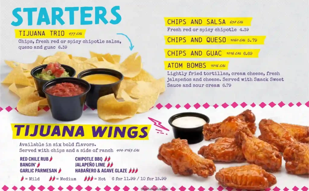 Tijuana Flats Menu 2026 | Prices, Calories & Items Guide